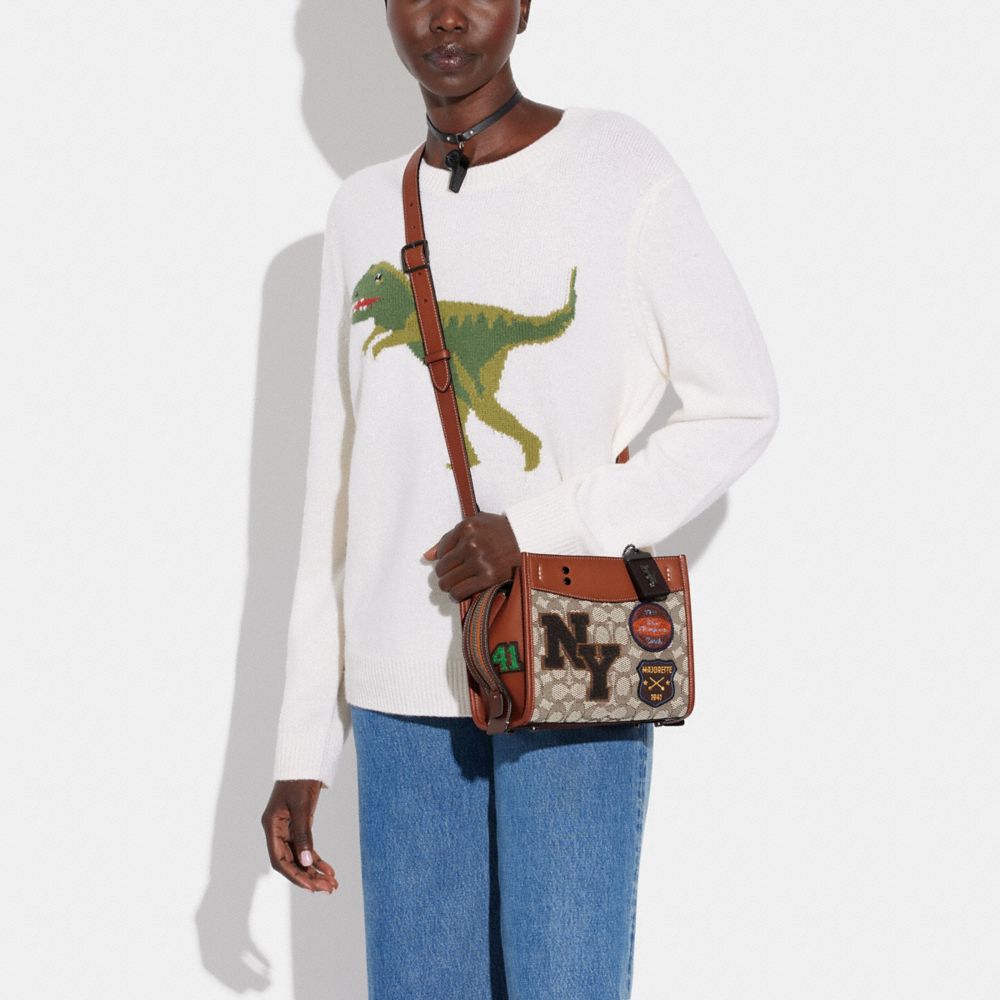 Coach Rogue 20 In Signature Textile Jacquard With Varsity Patches In ...