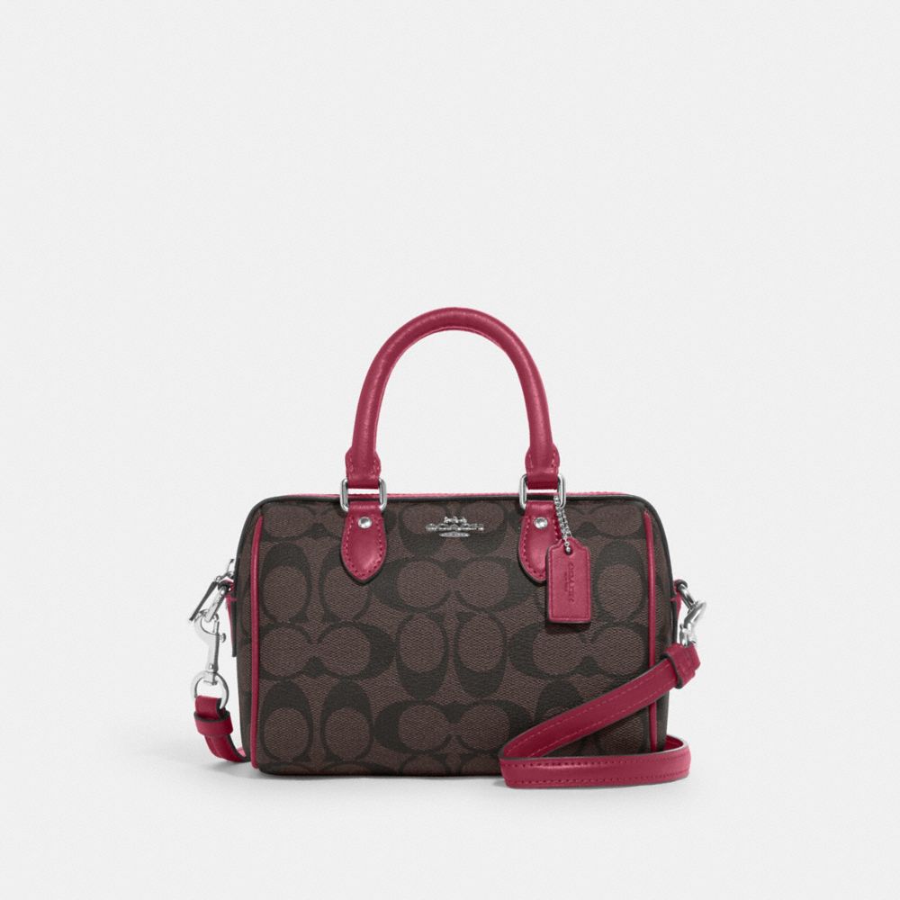 Coach Outlet Mini Rowan Crossbody In Signature Canvas In Brown | ModeSens