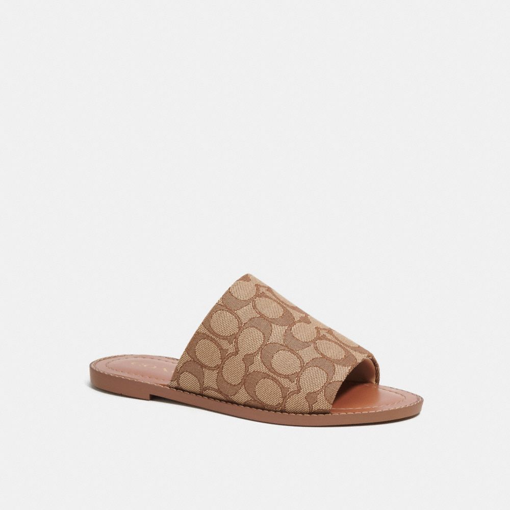 Coach Outlet Hazel Sandal In Signature Jacquard In Beige | ModeSens