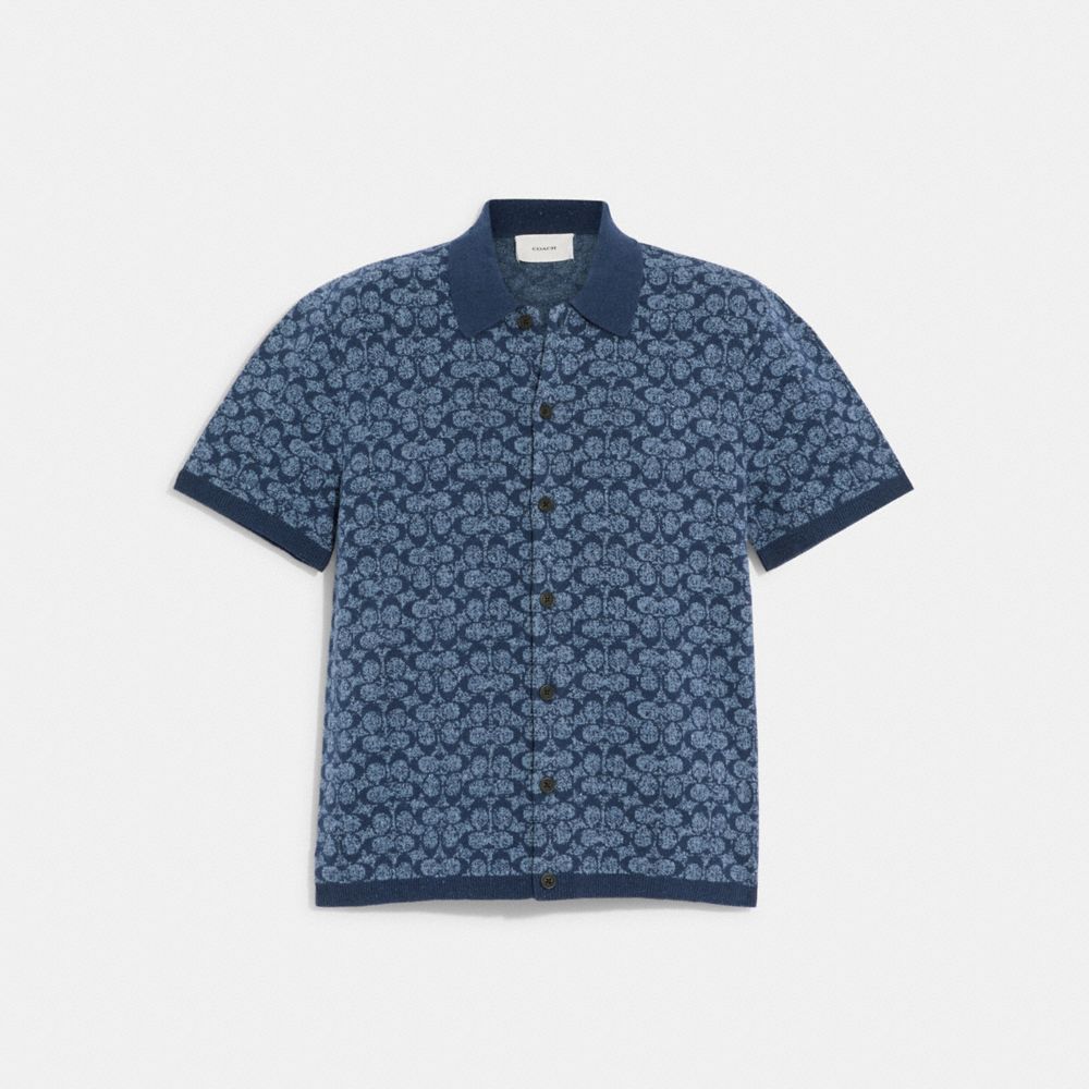 Coach Signature Polo In Denim Blue | ModeSens