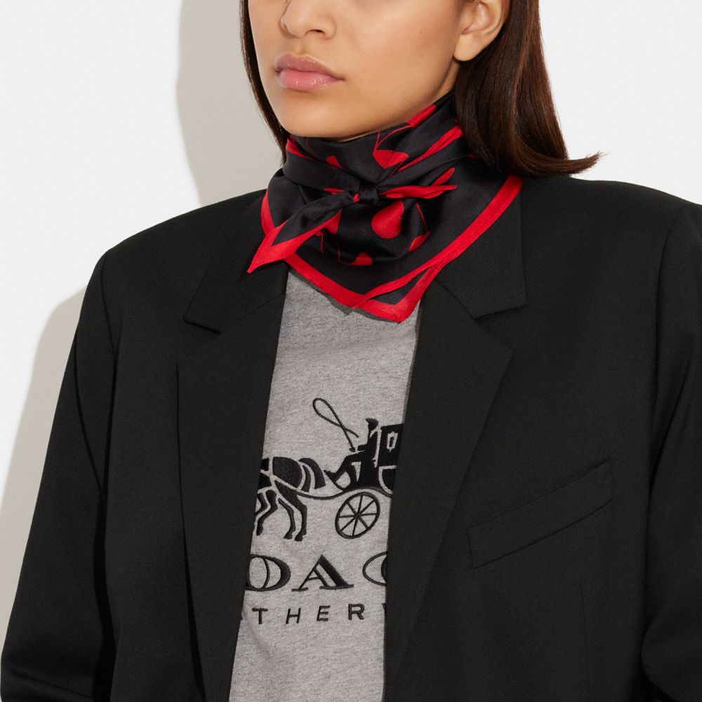 Cherry Print Silk Diamond Scarf | COACH®
