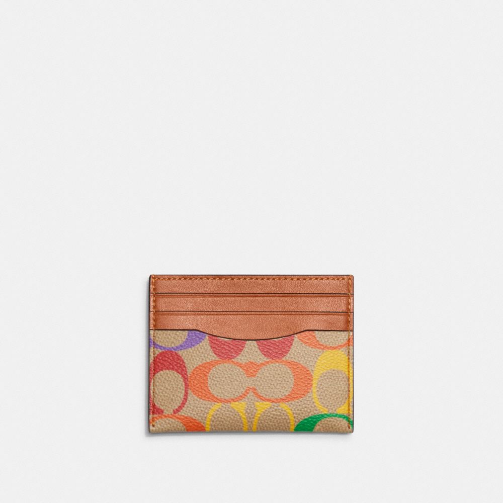 Coach Card Case In Rainbow Signature Canvas | ModeSens
