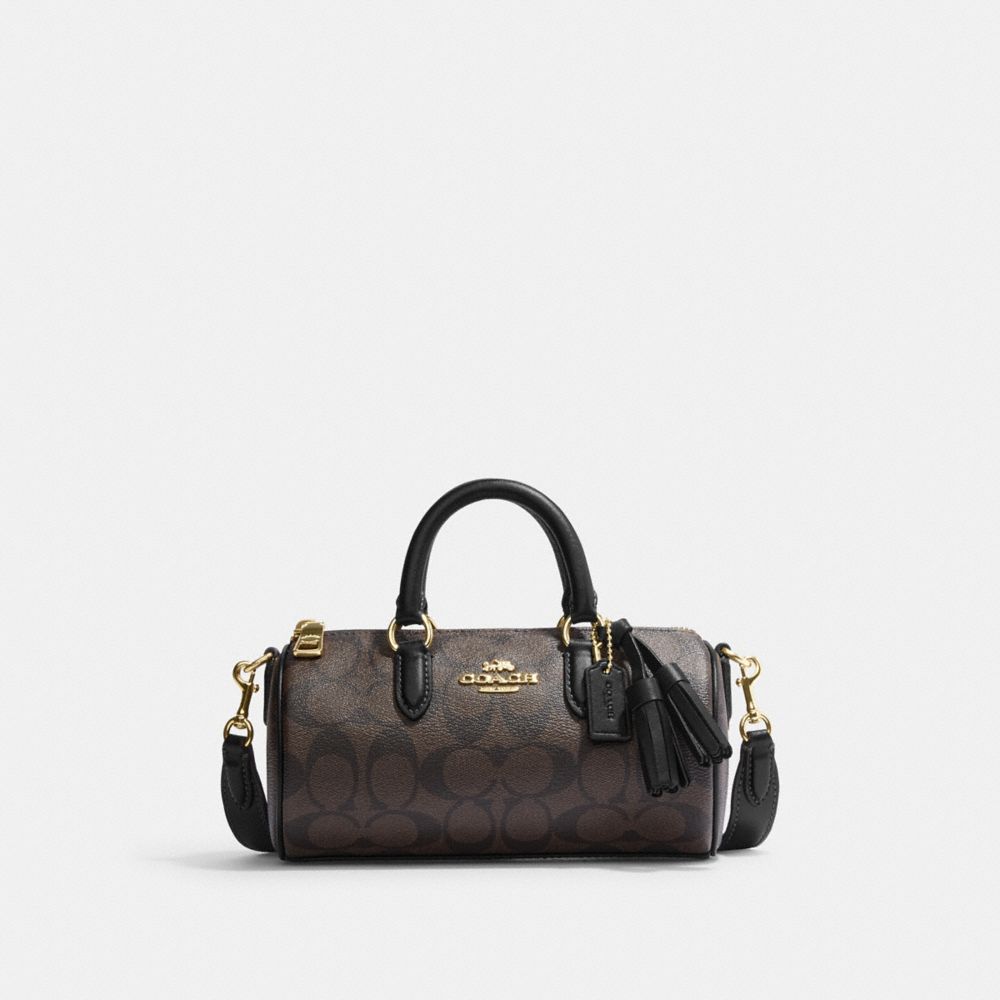 Coach Outlet Lacey Crossbody In Signature Canvas In Gold/brown Black ...