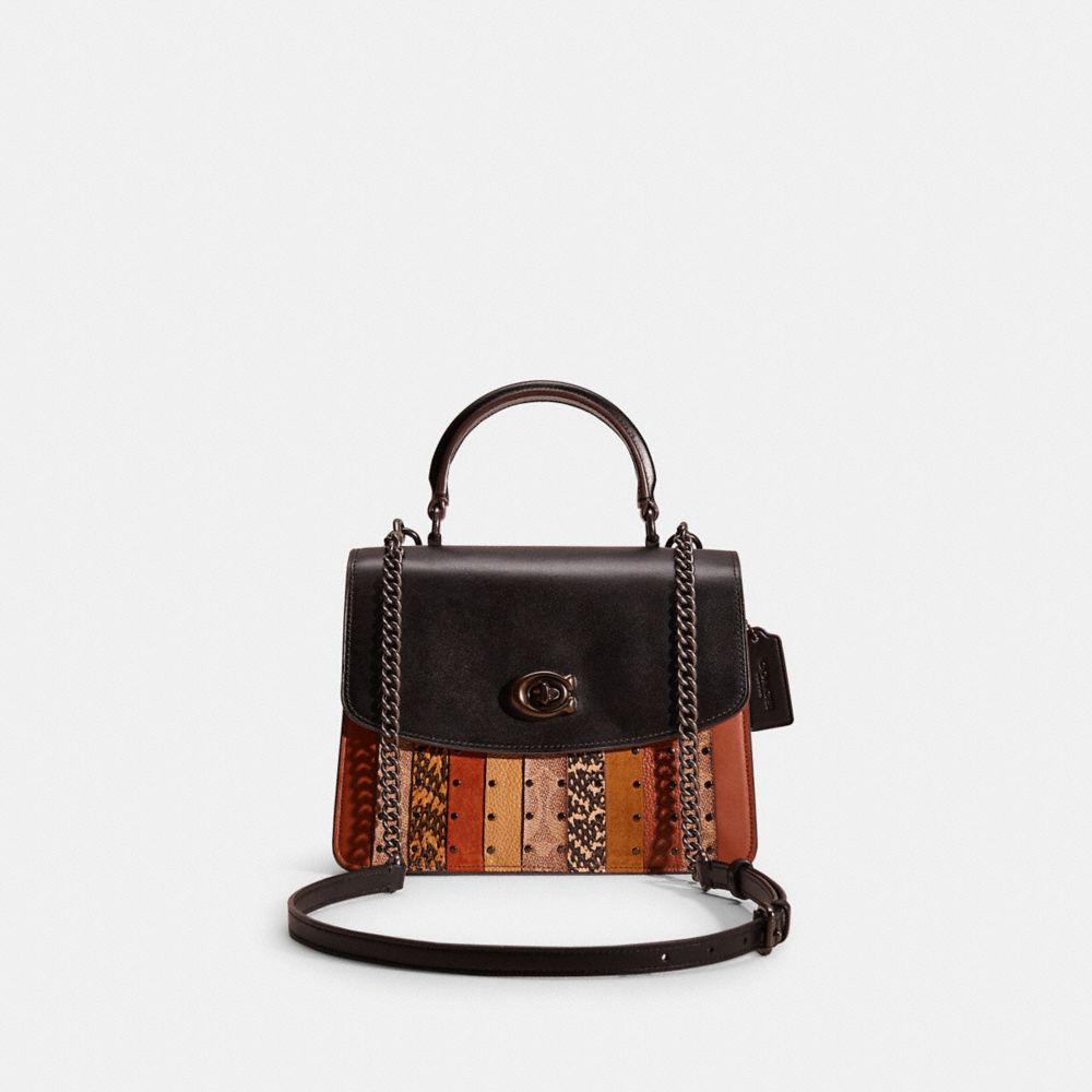 Restored Parker Top Handle With Signature Canvas Patchwork Stripes And ...