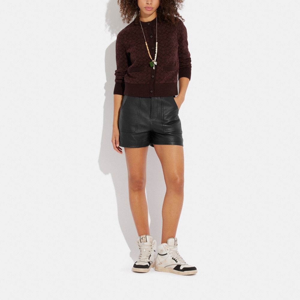 Coach Leather Shorts In Black | ModeSens