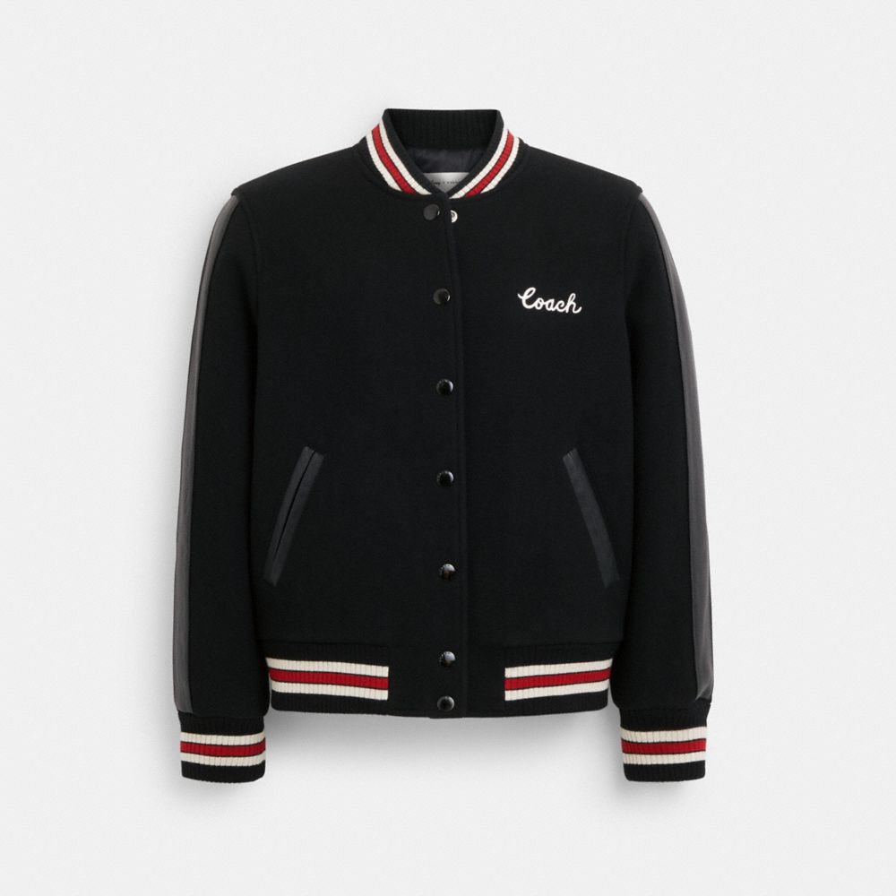 Coach Disney X Mickey Mouse Varsity Jacket In Black | ModeSens