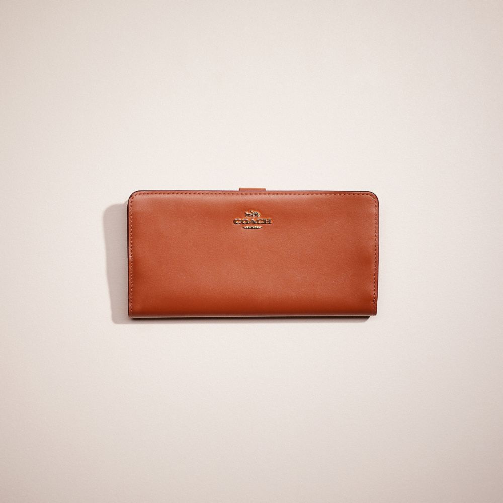 Coach Restored Skinny Wallet In 1941 Saddle/light Gold | ModeSens
