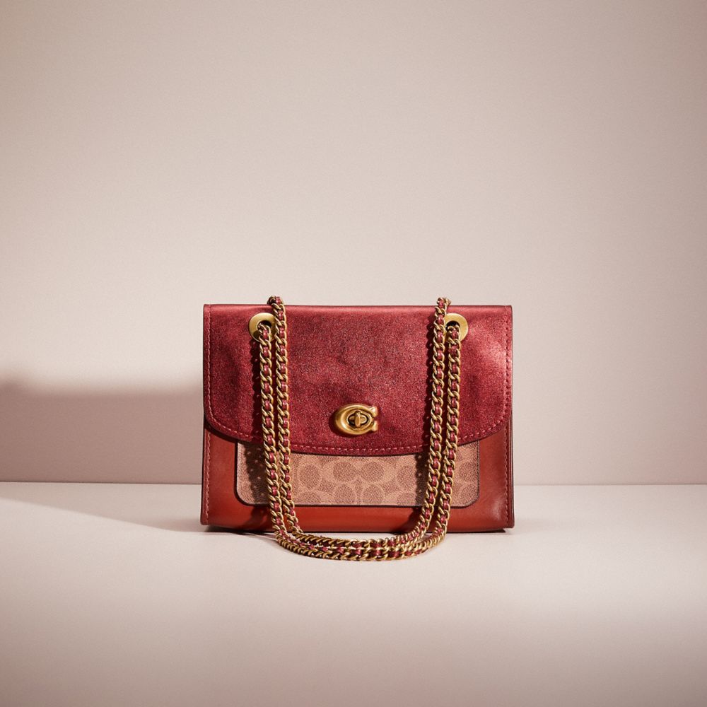 Coach Restored Parker In Colorblock Signature Canvas In Brass/tan Multi ...