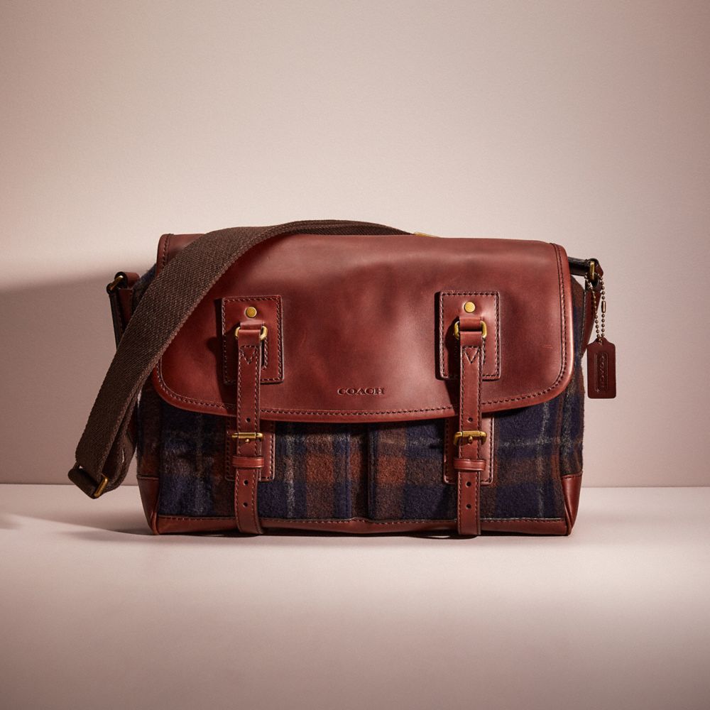 Restored Bleecker Woolrich Plaid Messenger | COACH®