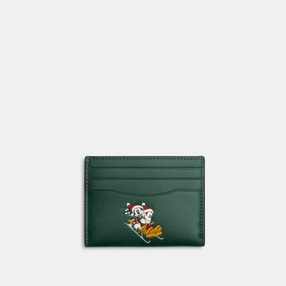 Coach Disney X Slim Id Card Case With Winter Motif In Green | ModeSens