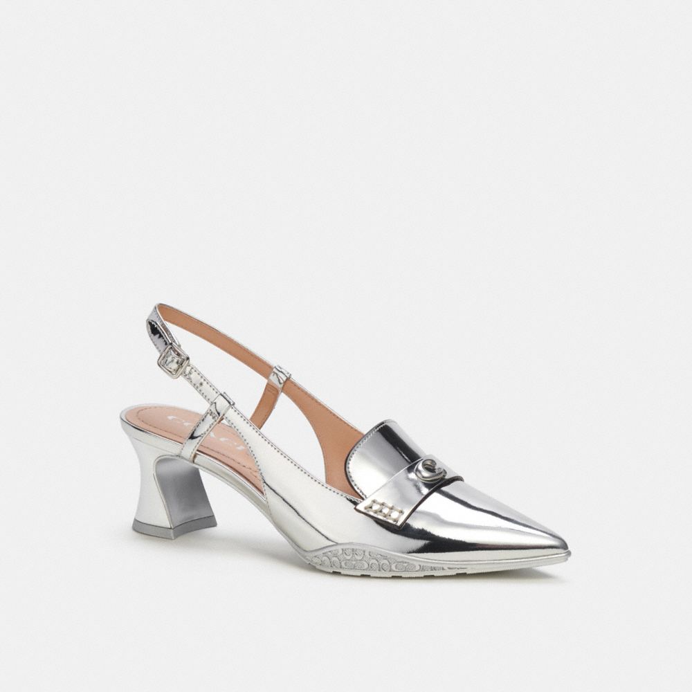 Nikola Hybrid Slingback In Silver Metallic | COACH®