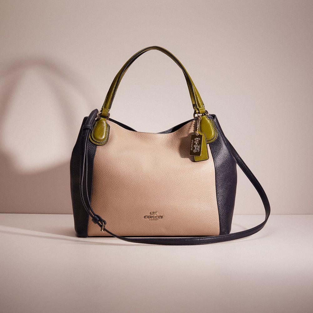 Coach Restored Edie Shoulder Bag 28 In Colorblock Leather In Gold/stone ...