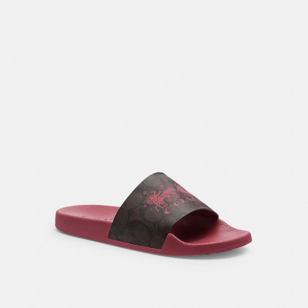 Coach Uli Sport Slide In Signature Canvas With Horse And Carriage In ...