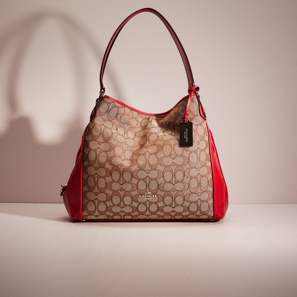 Coach Restored Edie Shoulder Bag 31 In Signature Jacquard In Silver ...