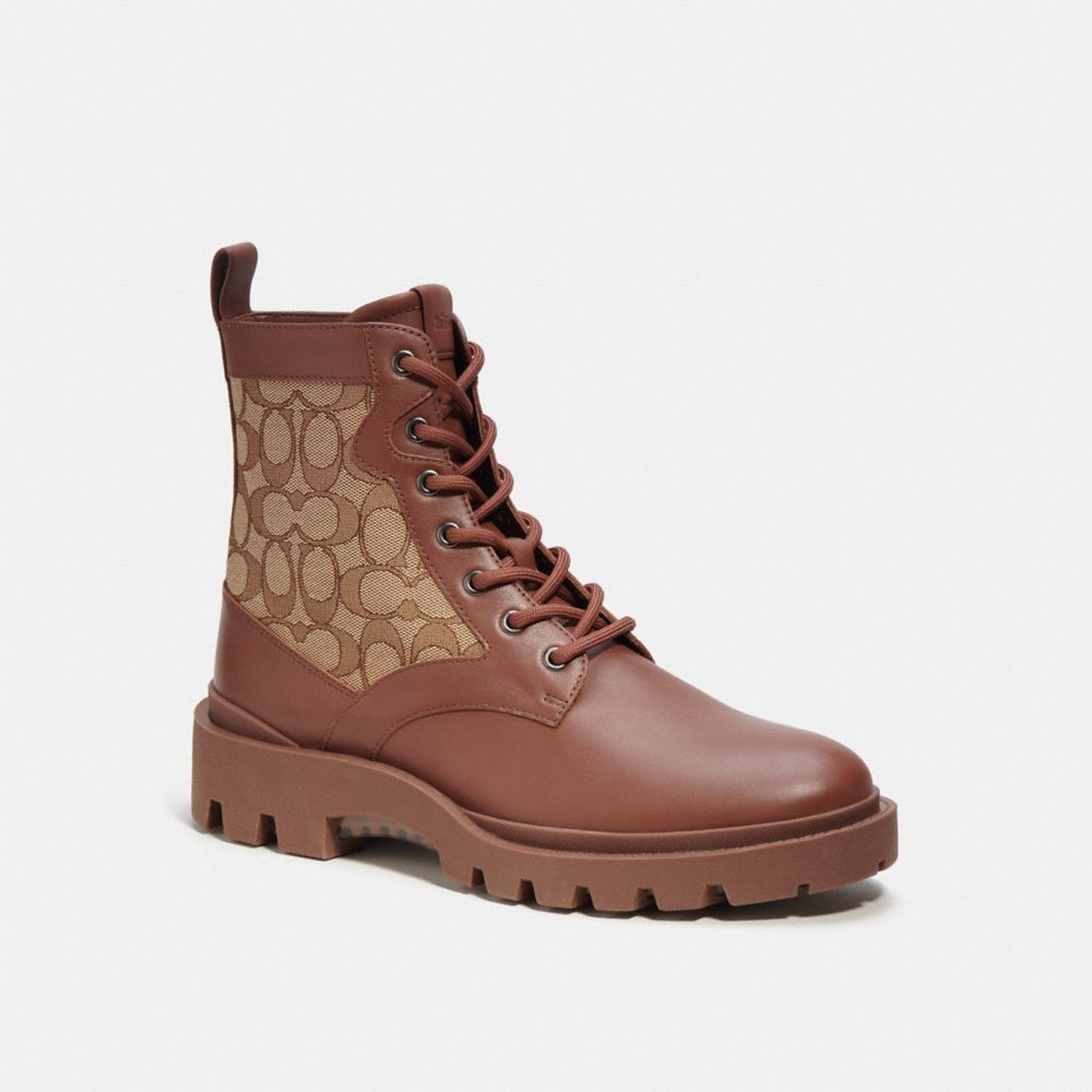Coach Outlet Citysole Boot With Signature Jacquard In Brown | ModeSens