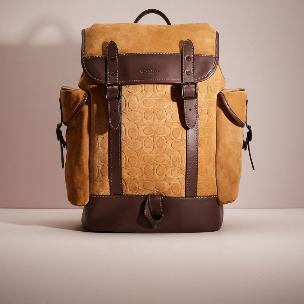 Coach Restored Hitch Backpack In Signature Suede | ModeSens