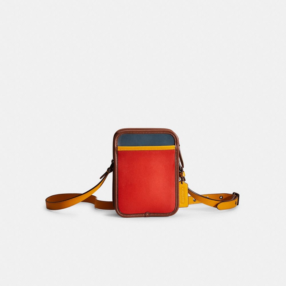 Coach Restored Zip Camera Bag In Colorblock In Black Copper/carmine ...