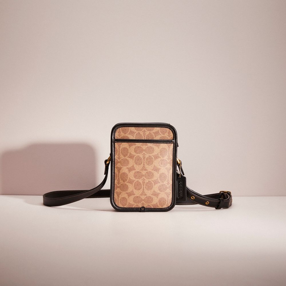 Coach Restored Zip Camera Bag In Signature Canvas In Brass/tan/black ...
