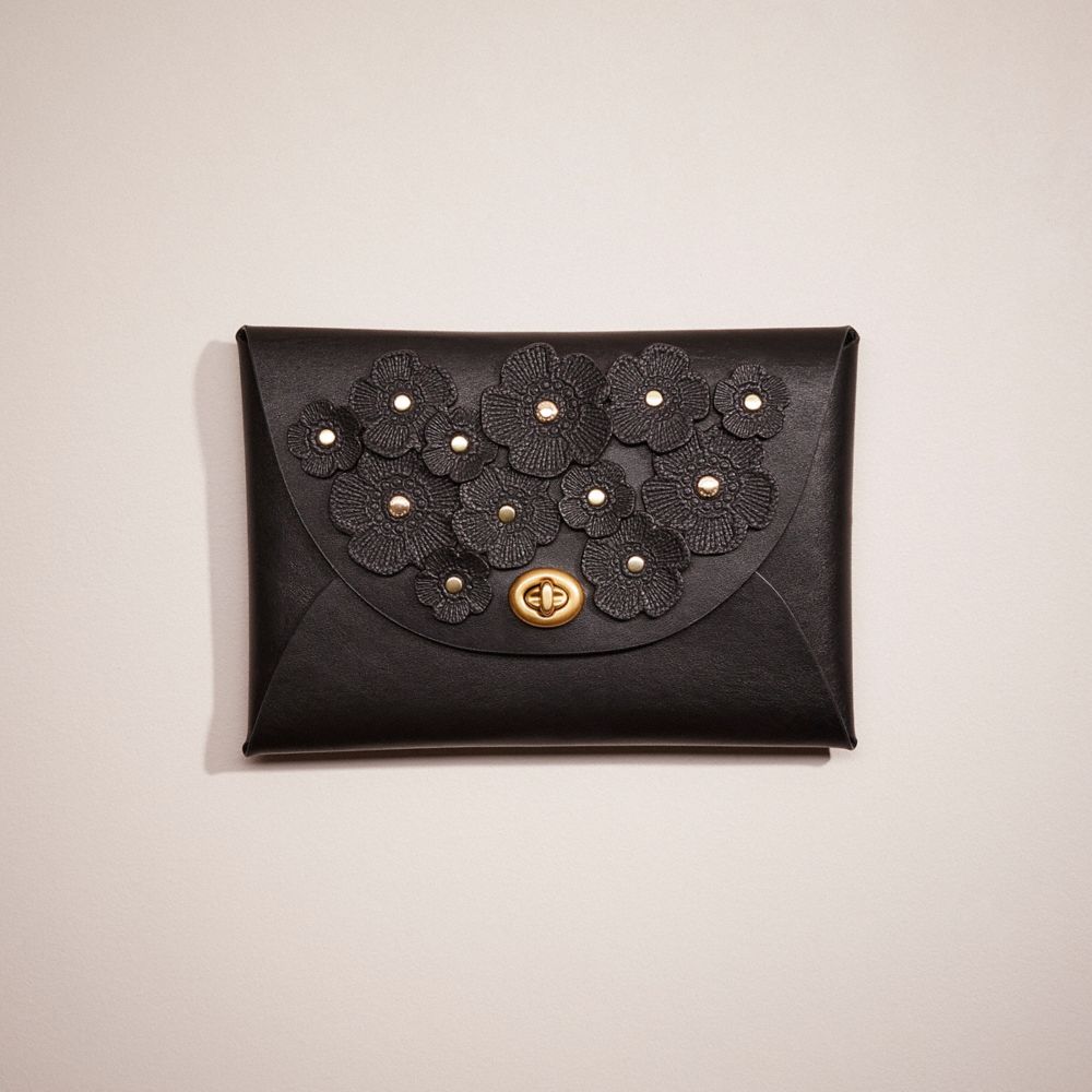 Remade Large Pouch With Tea Rose Applique | COACH®