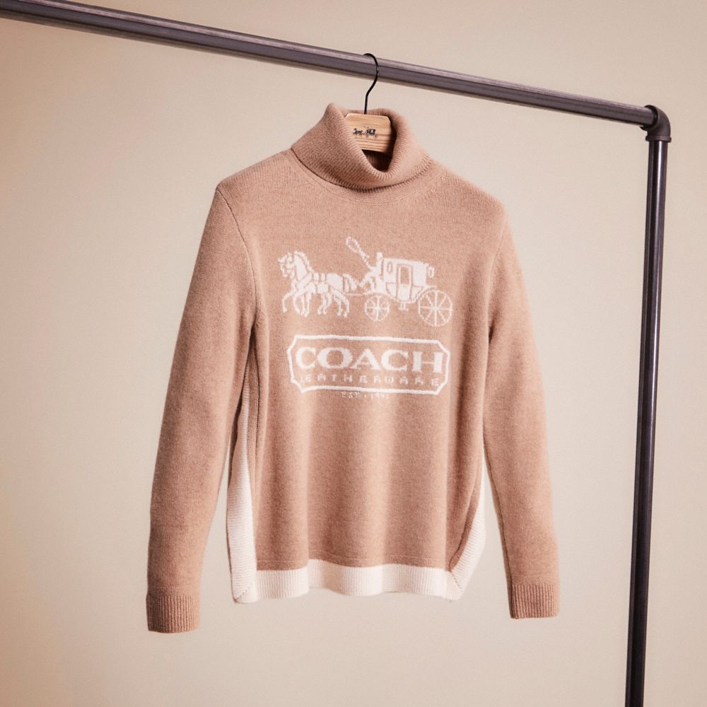 Coach Restored Colorblock Horse And Carriage Sweater In Tan Multi ...