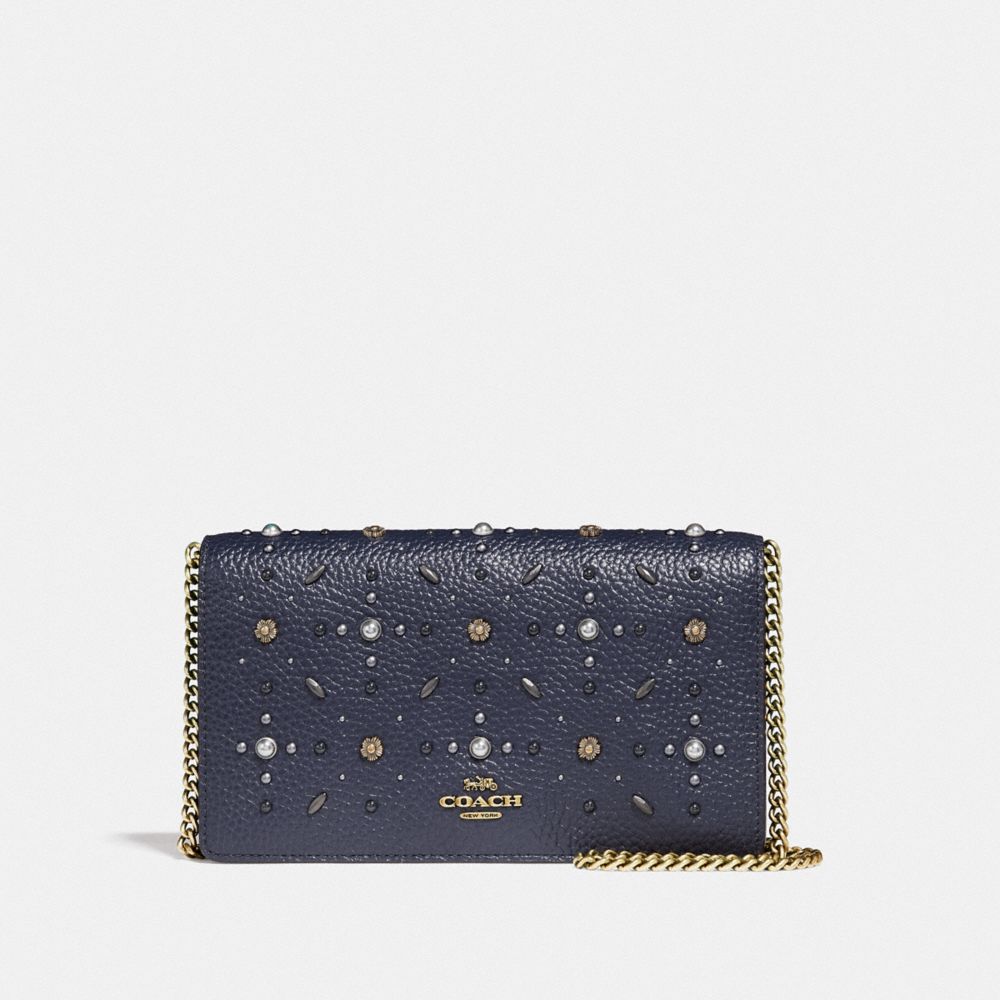 COACH® Outlet | Callie Foldover Chain Clutch With Prairie Rivets