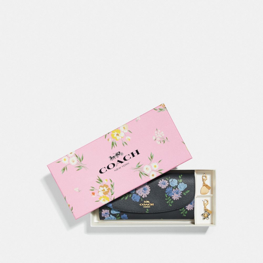 COACH® Outlet | Boxed Slim Envelope Wallet With Painted Peony Print
