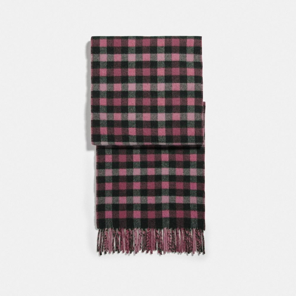 COACH® Outlet | Reversible Signature Gingham Print Muffler