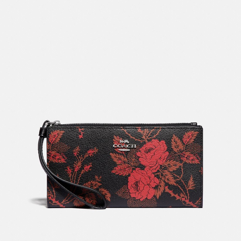 COACH® Outlet | Long Wallet With Thorn Roses Print