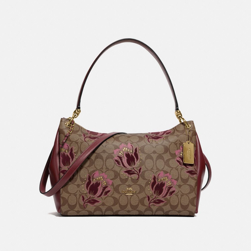 COACH® Outlet | Mia Shoulder Bag In Signature Canvas With Desert Tulip ...