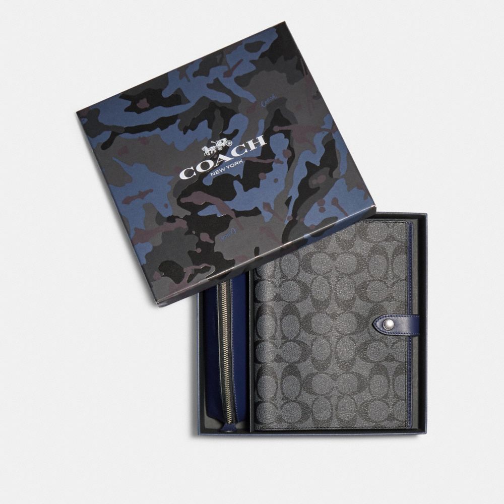 COACH® Outlet | Boxed Notebook And Pencil Case Gift Set In Signature Canvas