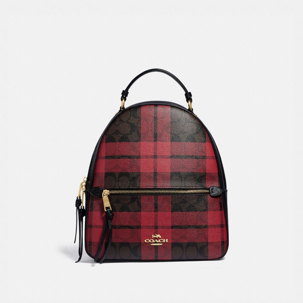 COACH® Outlet | Jordyn Backpack In Signature Canvas With Field Plaid Print