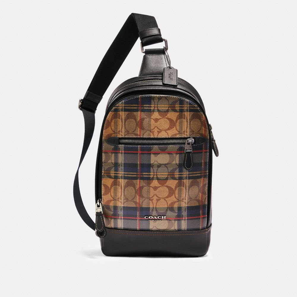 COACH® Outlet | Graham Pack In Signature Canvas With Plaid Print