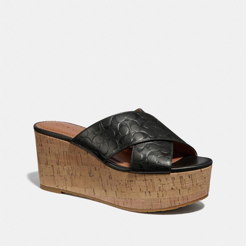 COACH® | Cross Band Wedge Slide Sandal