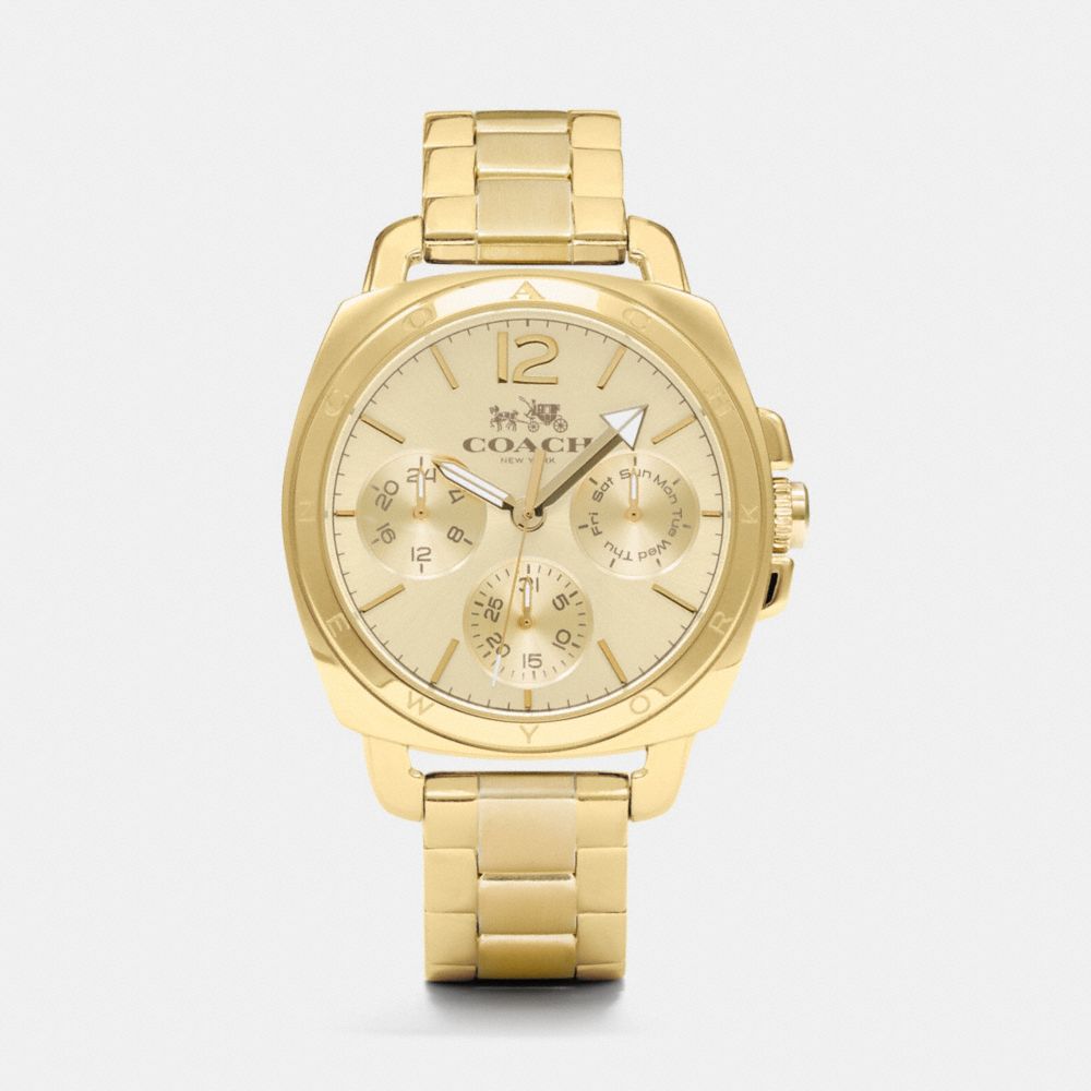 Boyfriend 38 Mm Gold Plated Multifunction Bracelet Watch | COACH®